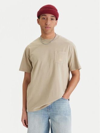 Quiksilver T-Shirt Oxni EQYKT04413 Beige Comfort Fit