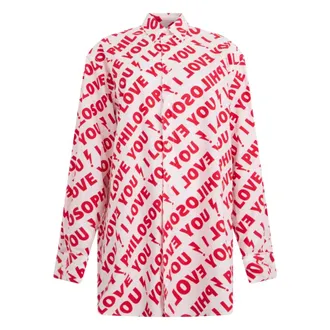 Philosophy di Lorenzo Serafini Chemise &agrave; manches longues - Femme - Blouses et Chemises - Rouge - Taille: 36 FR