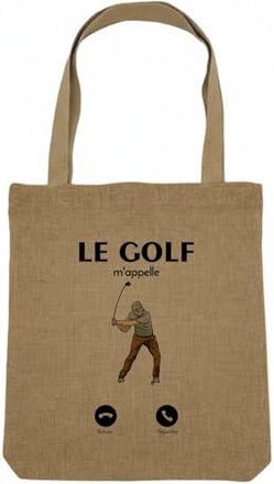 Fabulous Sac Shopping Tote Bag Aspect Lin - Le Golf MAppelle Loisir Sport Green - Sac de Courses Toile Epaisse 360g Beige Naturel Cabas Port&eacute; Epaule Solide Imp