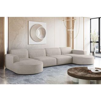 KAISER Ecksofa Designer modena u xl stoff Dicker cord Poso Beige