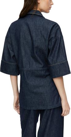 Comma Jeansbluse mit Bindeg&uuml;rtel