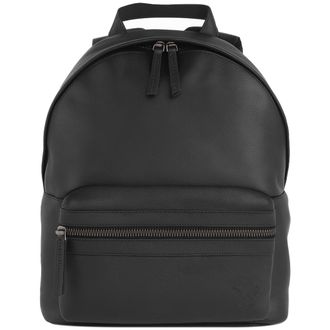 Lyle & Scott Premium Leder Schwarzer Rucksack