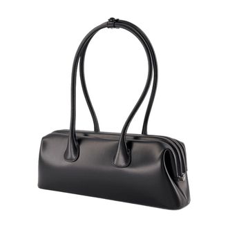 Osoi Womens Boat Wide Shoulder Bag - Osoi Leather Black Cowhide Shoulder-Hobo-Bags