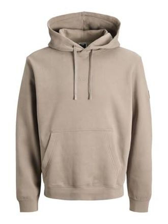 Jack & Jones Badge Hood BF Jcopoint Sweat &agrave; Capuche avec Logo, Desert Taupe, S Homme