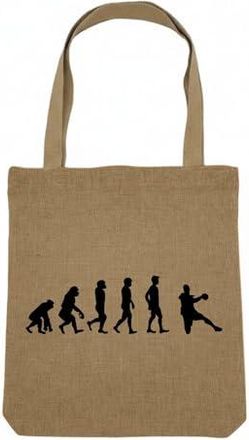 Fabulous Sac Shopping Tote Bag Aspect Lin - Evolution Handball Sport Athl&egrave;te Handballeur - Sac de Courses Toile Epaisse 360g Beige Naturel Cabas Port&eacute; Epaule S