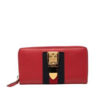 Gucci Portefeuille long en cuir Sylvie Shearling Pre-owned - Femme - Pre-owned - Rouge - Taille: ONE Size