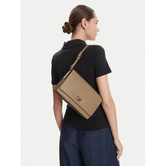 Calvin Klein Handtasche Calvin Klein Ck Elongated Shoulder Bag K60K612807 Beige