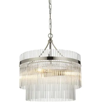 Endon Lighting Marietta Plafonnier suspendu &agrave; 3 bras multiples, nickel brillant