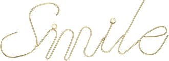LaLe Living Wanddekoration Schriftzug SMILE in Gold, 30 x 13 cm aus Eisen für Flur/Hauseingang oder Büro