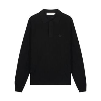 Filling Pieces Homme, Tops, Noir, Taille: L Knit Shirt Rugby