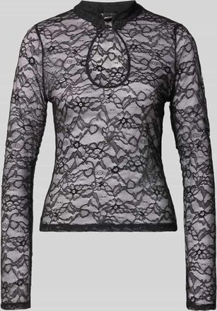 Gina Tricot Slim Fit Longsleeve mit floraler Allover-Spitze