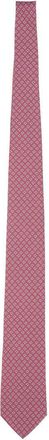 Ferragamo Silk Geometric-Patterned Necktie - Red