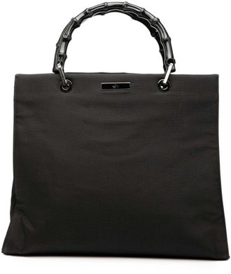 Gucci Crossbody Bags - GG Canvas Bamboo Handbag - Gr. unisize - in Schwarz - f&uuml;r Damen