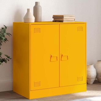 vidaXL Buffet jaune moutarde 67x39x73 cm acier Vidaxl