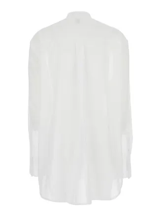 Toteme Womens Shirt With Stand-Up Collar White Cotton Organic Blouses