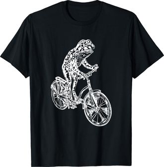 Seembo Frosch Radfahren Fahrrad Radfahrer Lustig Reptilien Reitrad T-Shirt