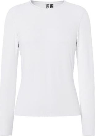 Pieces Pcsirene Ls Tee Noos, T-Shirt &Agrave; Manches Longues Femme, Blanc (Bright White), 40 (Taille Fabricant: Large)