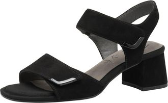Tamaris Comfort Damen Sandalen mit Absatz aus Leder mit Blockabsatz, Schwarz (Black Suede), 40 EU