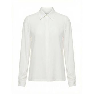 PESERICO Femme, Blouses et Chemises, Blanc, Taille: 36 FR Chemise en cr&ecirc;pe de Chine de soie