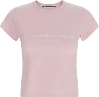 Alexander Wang Femme, Tops, Rose, Taille: 36 FR Logo Baby Tee