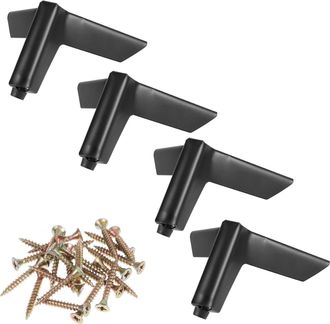 Valiclud 4 Stück Teiliges Matte Schwarze Metallmöbelfüße Stabile Schranksockel und Sofabeine mit Hoher Tragkraft Praktische Konische Form für Tv Schrank Bett u