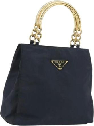 Prada Sac &agrave; main vintage en nylon pr&eacute;-poss&eacute;d&eacute; - Femme - Pre-owned - Bleu - Taille: ONE Size