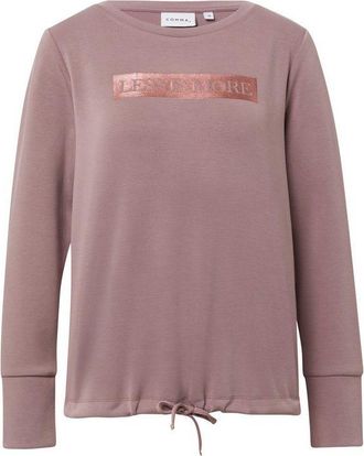 Comma Sweatshirt Sweatshirt Weiches Sweatshirt mit Artwork und Schn&uuml;rung