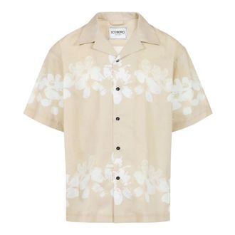 Iceberg Homme, Chemises, Multicolore, Taille: XL Chemise D&eacute;contract&eacute;e en Lin et Coton