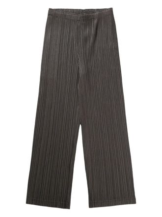 Pleats Please Issey Miyake straight-leg trousers - Gris
