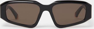 Stella McCartney Abstract Rectangle Sunglasses, Woman, Glossy Black