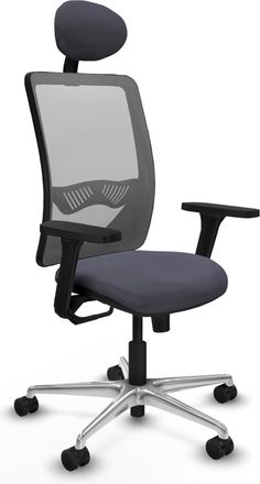 Piqueras y Crespo Center Center Zulema mit 3D-Armen, h&ouml;henverstellbarer Lendenwirbelst&uuml;tze und festem Kopfteil, ausgestattet mit 3 Positionen, Grau/Dunkelgrau