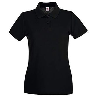 Fruit Of The Loom Polo à manches courtes, Femme Medium noir