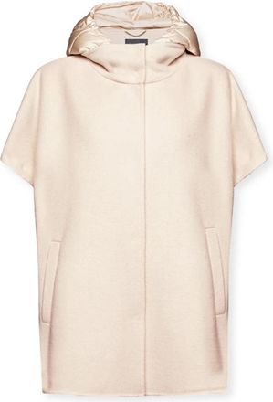 Elena Miro Femme, Vestes, Blanc, Taille: 42/44 FR Cape à capuche amovible