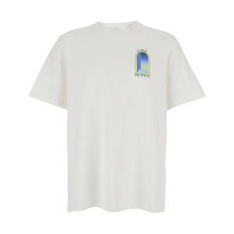 Casablanca Homme, Tops, Blanc, Taille: M Arches Classic T-Shirt