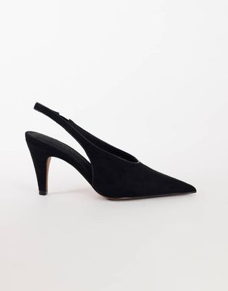 Topshop Arabella Pumps mit Kegelabsatz und Fersenriemen in Schwarz