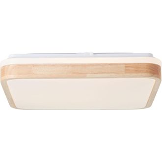 Brilliant Plafonnier led Tumeo 40x40cm bois clair/blanc, m&eacute;tal/bois, 1x led int&eacute;gr&eacute;e, 24 w, (flux lumineux : 2400lm, couleur de la lumi&egrave;re : 3000K)