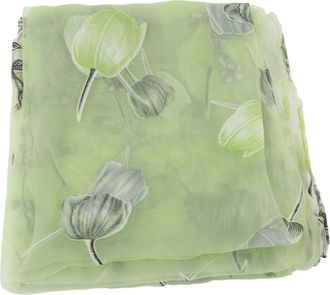 Dioche Bunte Tulpen Blumendruck Tulle Voile Vorhänge Sheer Drapieren Balkon Tür Raumteiler Schal Volants Pastoralen Dekorative Fenster 100 * 200 cm(Grün)