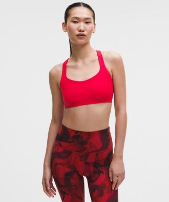 lululemon Brassi&egrave;re de yoga FlexyFlex Lunar New Year Maintien l&eacute;ger, bonnets A-C pour Femmes - Rouge - Taille S/M