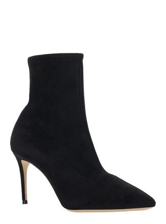 Casadei Womens Ankle Boots Julia Camel Stretch Black Leather