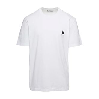 Golden Goose T-Shirt mit kleinem Stern-Logo auf der Brust - - Tops - Herren - Wei&szlig; - M