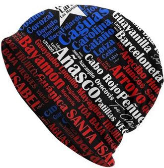 Generic Bonnet Tricoté Fierté du Drapeau Boricua Vintage De Porto Rico Doux Beanie Tricoté Chaud Chapeau pour Ski À Pied