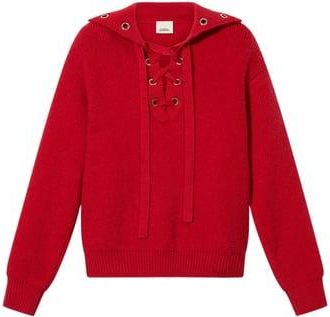 Isabel Marant Pull Ydalia &agrave; encolure lac&eacute;e en laine vierge et alpaga