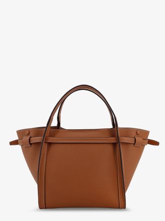 Tod's Womens Leather Shopping Bag Hammered Brown Tote