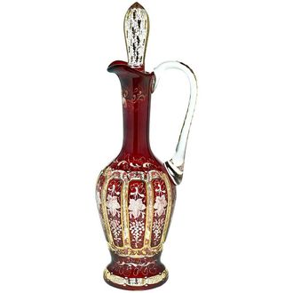 Cristalica Karaffe Dekanter Dekaner Dekanflasche Dekaner Dekankaraffe Whiskeykaraffe Lik&ouml;rkaraffe Ruby Grape 1.000 ml aufwendig Handbemalt Hochwertiges Glas