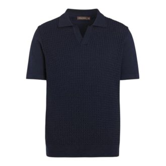 Oscar Jacobson Alf Bomuld Polo Skjorte - - Tops - Herren - Blau - M