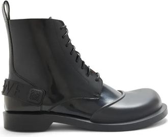 Loewe Stiefel - Leather Lace-Up Boots - Gr. 41 (EU) - in Schwarz - für Damen