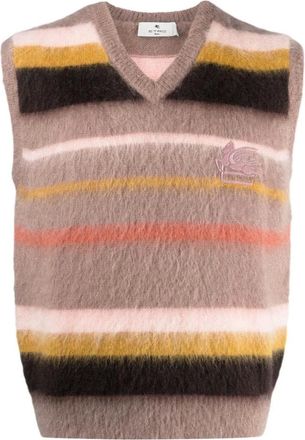 Etro Homme, Pulls, Multicolore, Taille: L Gilet en Tricot Ray&eacute;