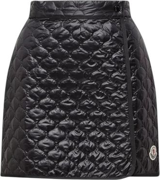 Moncler Femme, Jupes, Noir, Taille: 34 FR Mini-jupe matelass&eacute;e carr&eacute;e