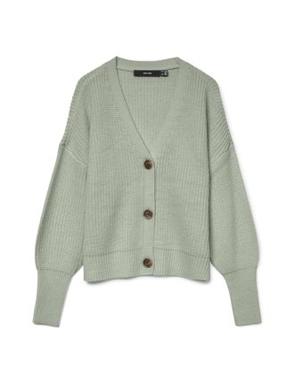 Vero Moda Damen Vmlea Ls V-Hals Manchet Noos Cardigan Sweater, Desert Sage, M EU