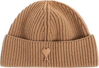 Ami Homme, Accessoires, Beige, Taille: ONE Size Merino Wool Beanie